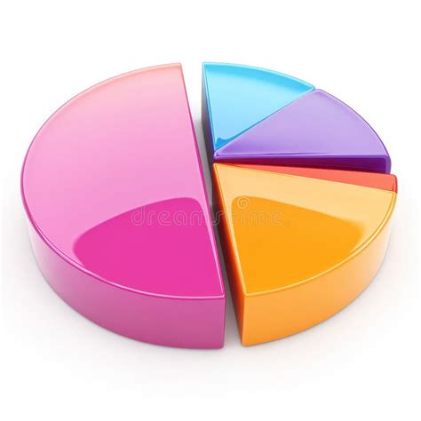 A Colorful Pie Chart Representing Data Distribution In A 3d Design Stock Illustration