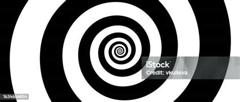 최면 나선 배경 방사형 착시 현상 흑백 소용돌이 터널 벽지 수평 회전 동심원 곡선 포스터 배너 전단지를 위한 소용돌이 또는 소용돌이 디자인 벡터 아트 최면에 대한 스톡 벡터
