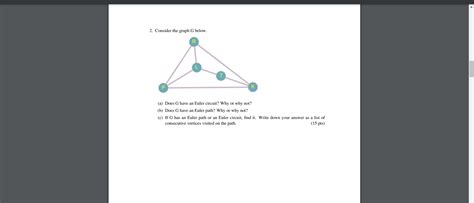Solved Consider The Graph G Below A Does G Have An Chegg