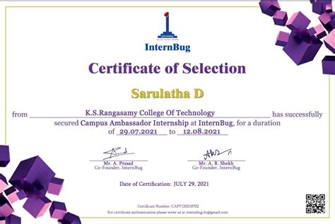 Sarulatha D On Linkedin Internbug Internship Campusambassador