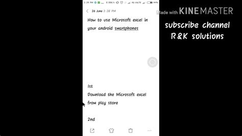 How To Use Microsoft Excel In Android Smartphonesms Excel Part 1 Youtube