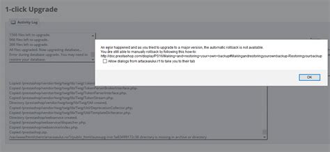 1 6 1 17 to 1 7 x problem with 1 click upgrade module upgrading