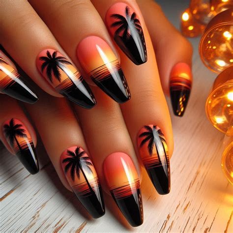 Sunset Nails In 2024 Sunset Nails Beach Nail Designs Nail Art