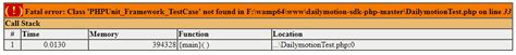 Dailymotion Api Fatal Error Class Phpunitframeworktestcase Not Found 2018 Error