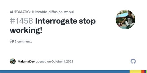 Interrogate Stop Working Issue AUTOMATIC Stable Diffusion Webui GitHub