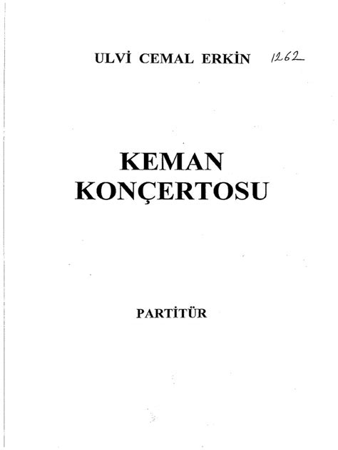Ulvi Cemal Erkin Keman Konçertosu Full Score Pdf