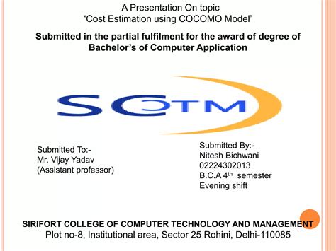 Cost Estimation Using Cocomo Model Pptx Computing Technology And Computing