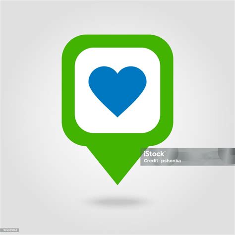 heart pin map icon map pointer markers stock illustration download