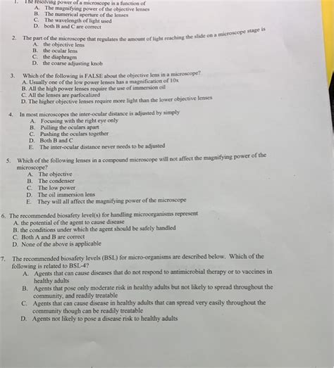 Solved The Resolving Power Of A Microscope Is A Function Of