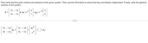 Solved First Verify That The Given Vectors Are Solutions Of Chegg