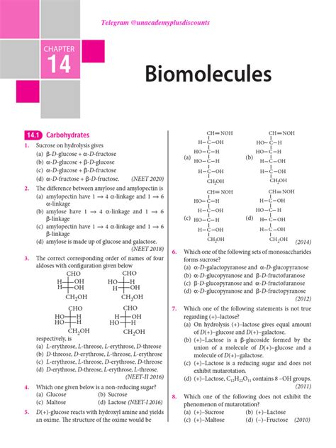 Ch 14 Class Xii Eng Pdf Glucose Rna