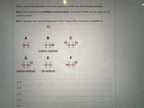 Solved Please Select All Plausible Lewis Dot Structures