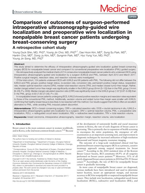 Pdf Comparison Of Outcomes Of Surgeon Performed Intraoperative