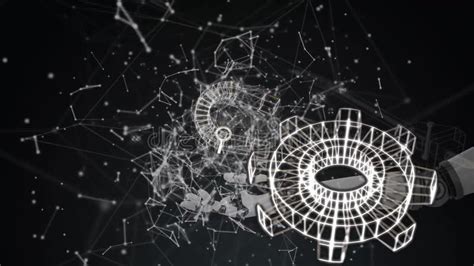Animation Of Scientific Data Processing Over Robot S Arm Stock Video