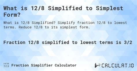 What Is 12 8 Simplified To Simplest Form Calculatio