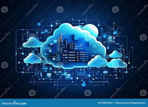 Cloud Computing Concept Where Data And Information Seamlessly Flow And Interact Within A