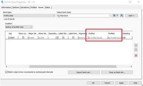 Solved Profile Band Referencing Existing Ground Profile And Not Pipe