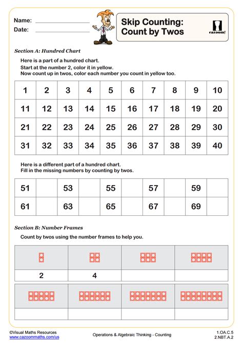 Skip Counting Count By 2s 1st Grade Pdf Operations And Worksheets Library