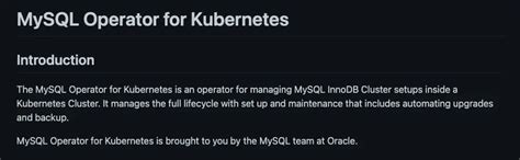 在kubernetes上部署和管理mysql的强大工具mysqloperator