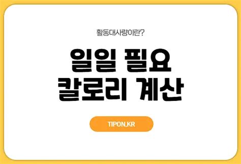 기초대사량 활동대사량으로 일일 필요 칼로리 계산하기