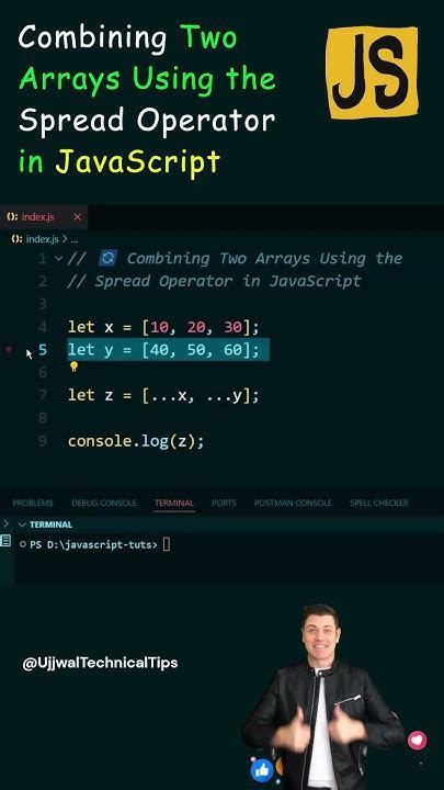 🔄 Combining Two Arrays Using The Spread Operator In Javascript Viralvideo Shorts Trending