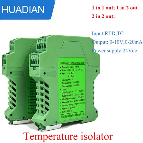 Temperature Converter Cu50 Pt100 Accuracy Level 0 05 Temperature Analog Signal Isolator Color