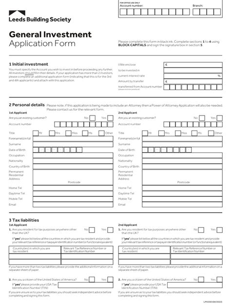 General App Form Pdf