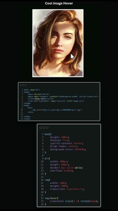 cool image hover 💥 coder shorts shortvideo bts webdesign html css