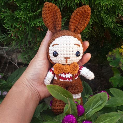 손 뜨개 미니 감성토끼 커플 인형 키링 아이디어스