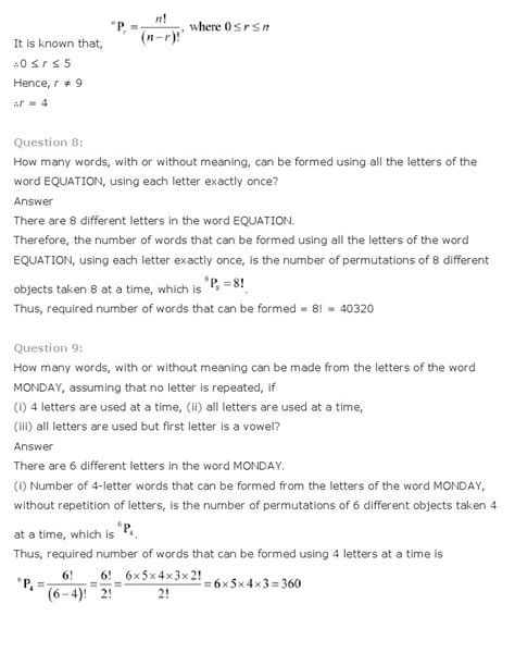 Maths Class 11 Chapter 6 Question Answer