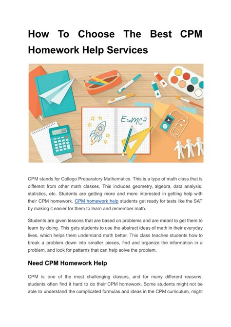 Ppt A Comprehensive Guide To Choose Cpm Homework Help Services
