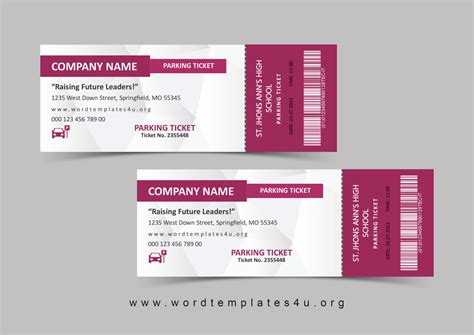 Parking Ticket Templates Word Templates