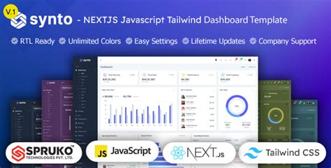 Synto Nextjs Javascript Tailwind Admin Portal Template By Spruko