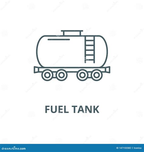 Fuel Tank Vector Line Icon Linear Concept Outline Sign Symbol Stock Vector Illustration Of