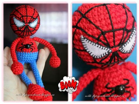 Pdf Супергерой Человек Паук Бесплатный мастер класс схема и описание для вязания игрушки