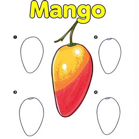 How To Draw Mango Easy Step By Step Guide To Mango Drawing Trying Drawing