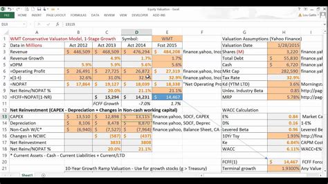 Stock Valuation Spreadsheet