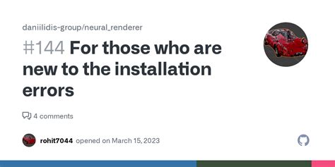 For Those Who Are New To The Installation Errors Issue 144