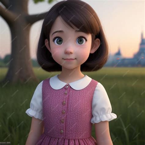 Premium Ai Image 3d Girl Cartoon Character