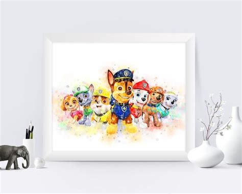 Paw Patrol Watercolor Wall Art