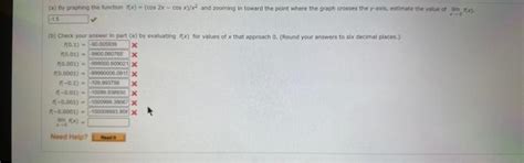 Solved B Check Your Anseer In Part A By Evaluating Fx