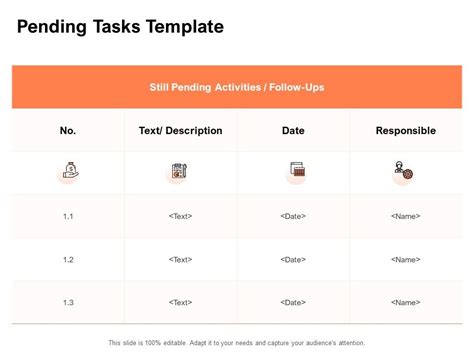 pending tasks template ppt powerpoint presentation icon format