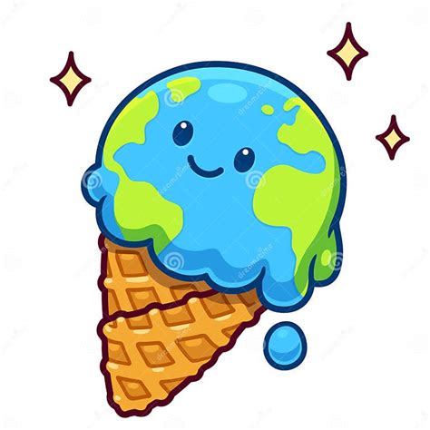 Cartoon Smeltende Aardijskap Vector Illustratie Illustration Of Verandering Ontwerp 250753960