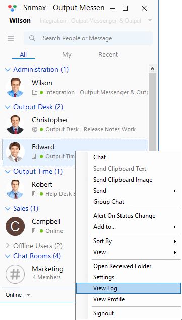 Chat Logs Office Communication Software Output Messenger