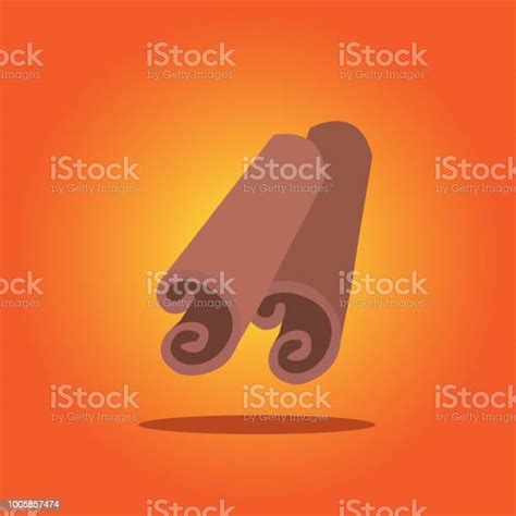 향기로운 계 피 나무 껍질 오렌지 배경입니다 벡터 일러스트입니다 0명에 대한 스톡 벡터 아트 및 기타 이미지 0명 갈색