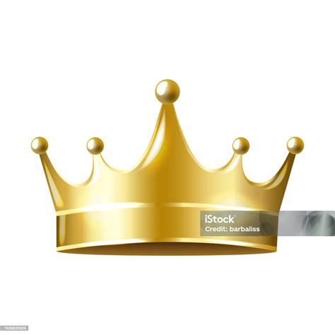 golden crown isolated white background stock illustration download