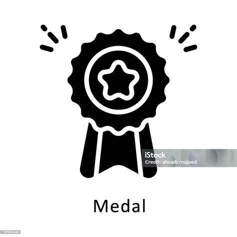 메달 벡터 글리프 디자인 아이콘입니다 흰색 배경에 수상 기호 Eps 10 파일 Championship에 대한 스톡 벡터 아트 및 기타 이미지 Championship 금