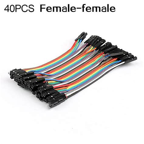 Grofry 40pcs Row 10cm F F Wires Jumper Cables For Breadboard Female Female Wire