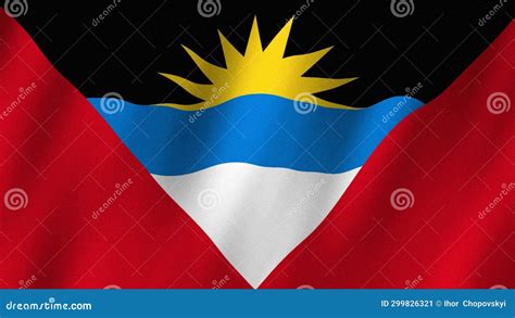 Antigua And Barbuda Flag Waving In The Wind Flag Of Antigua And