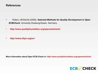 Methods In Open ECB Check PPT